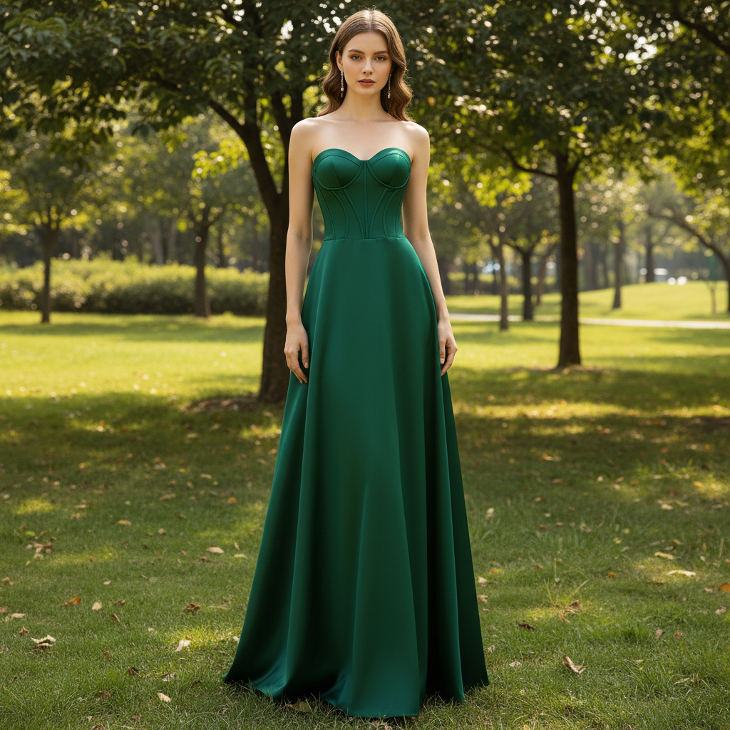 Strapless Sweetheart Jade Prom Dress Wedding Guest Gown – Rosymae