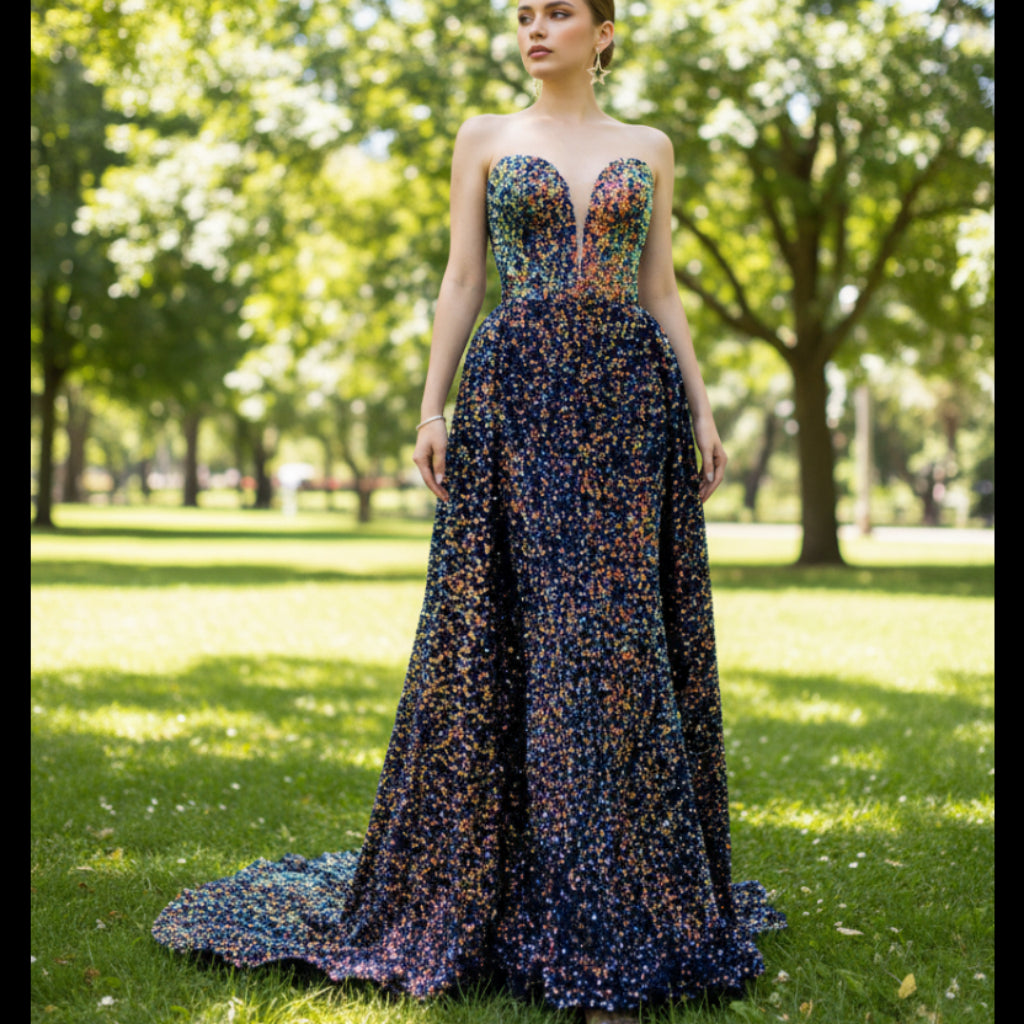 Multicolor Sequin Dress Long Womens Formal & Evening Gowns – Rosymae